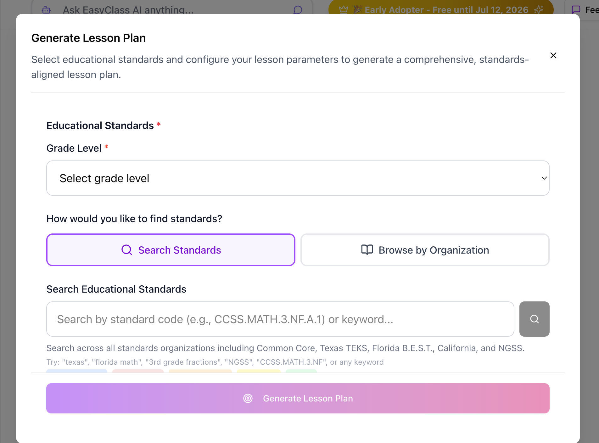 Free AI Lesson Plan Generator — No Sign Up | EasyClass